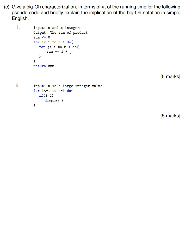 Solved Give a big-Oh characterization, in terms of n, of the | Chegg.com
