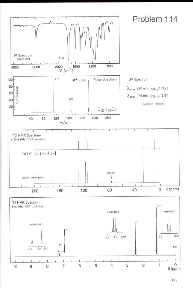 Solved Problem 114: Determine the molecule of C12H14O4 | Chegg.com