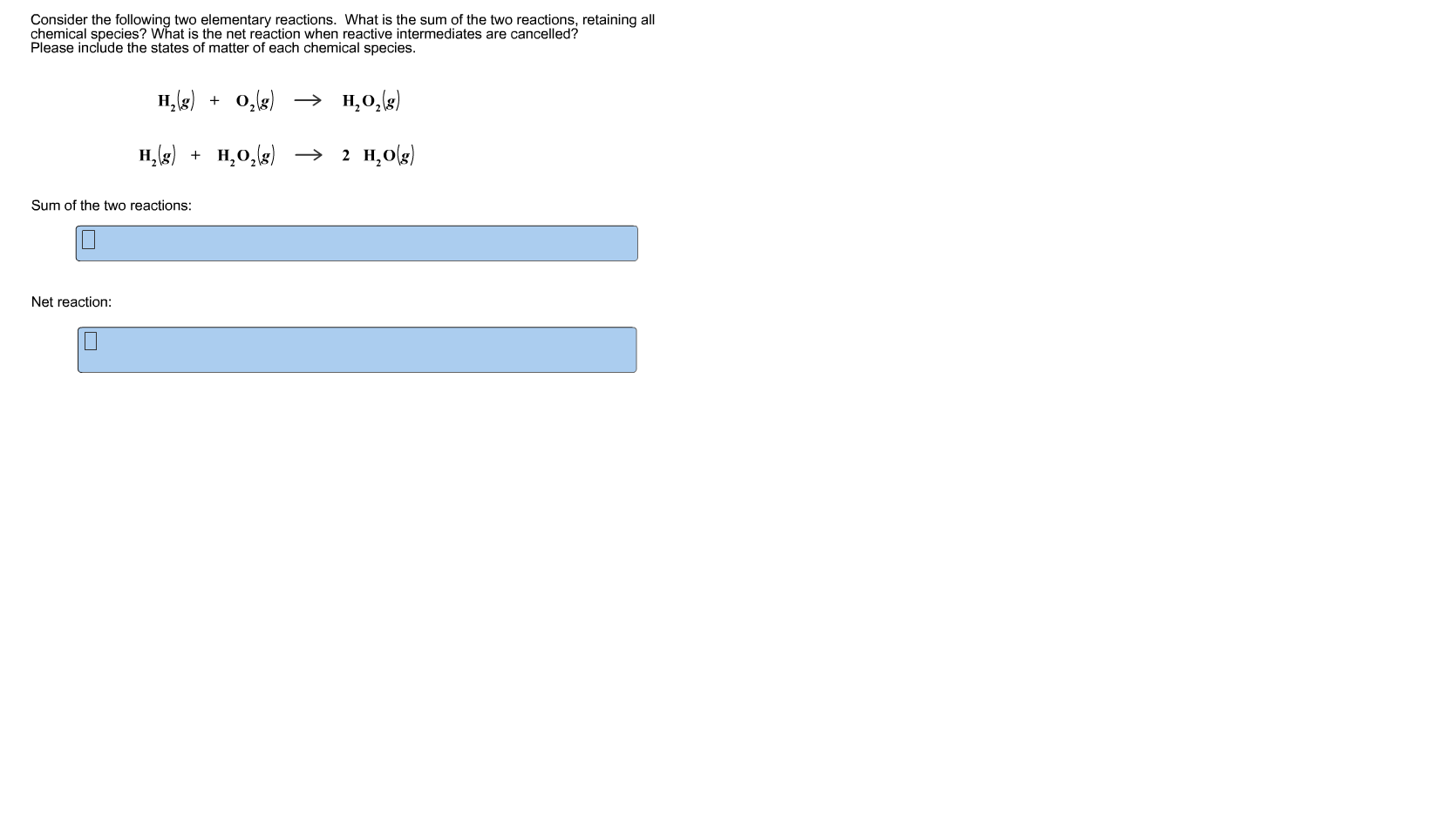 Solved Consider the following two elementary reactions. What | Chegg.com