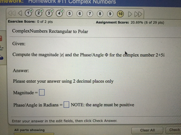 Solved Complex Numbers Rectangular to Polar Given: Compute | Chegg.com