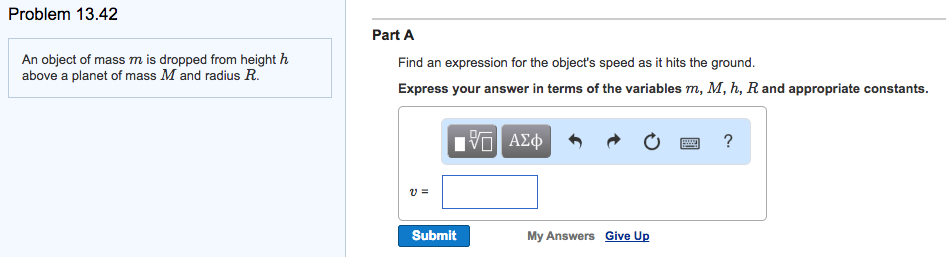 Solved An object of mass m is dropped from height h above a | Chegg.com