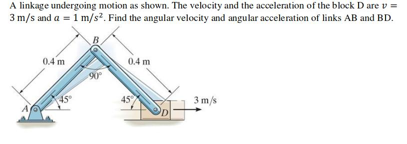 Solved A linkage undergoing motion as shown. The velocity | Chegg.com