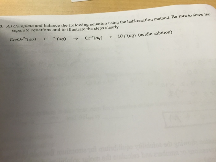 Solved Complete and balance the following equation using the | Chegg.com
