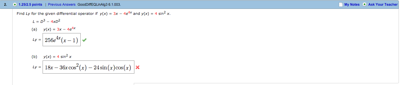 Solved Find Ly for the given differential operator if y(x) = | Chegg.com