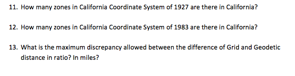 Solved How many zones in California Coordinate System of | Chegg.com