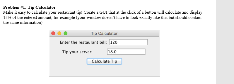 Solved Make it easy to calculate your restaurant tip! Create | Chegg.com