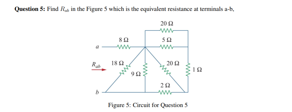 Solved Question 5: Find Rab in the Figure 5 which is the | Chegg.com Solved Question 5: Find Rab in the Figure 5 which is the | Chegg.com
