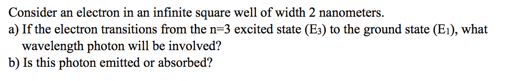 Solved Consider an electron in an infinite square well of | Chegg.com