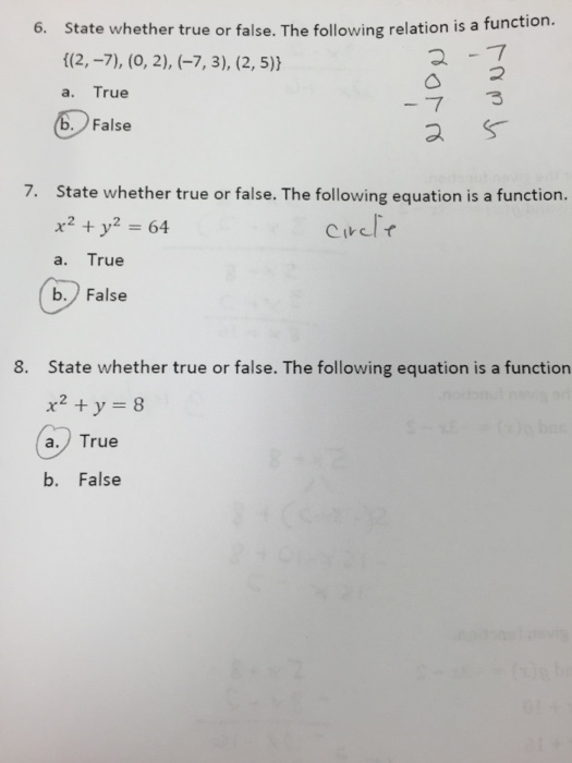 Solved State whether true or false. The following relation | Chegg.com