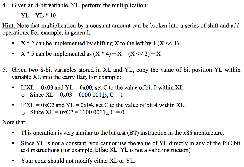 Solved Given an 8-bit variable, YL, perform the | Chegg.com Solved Given an 8-bit variable, YL, perform the | Chegg.com