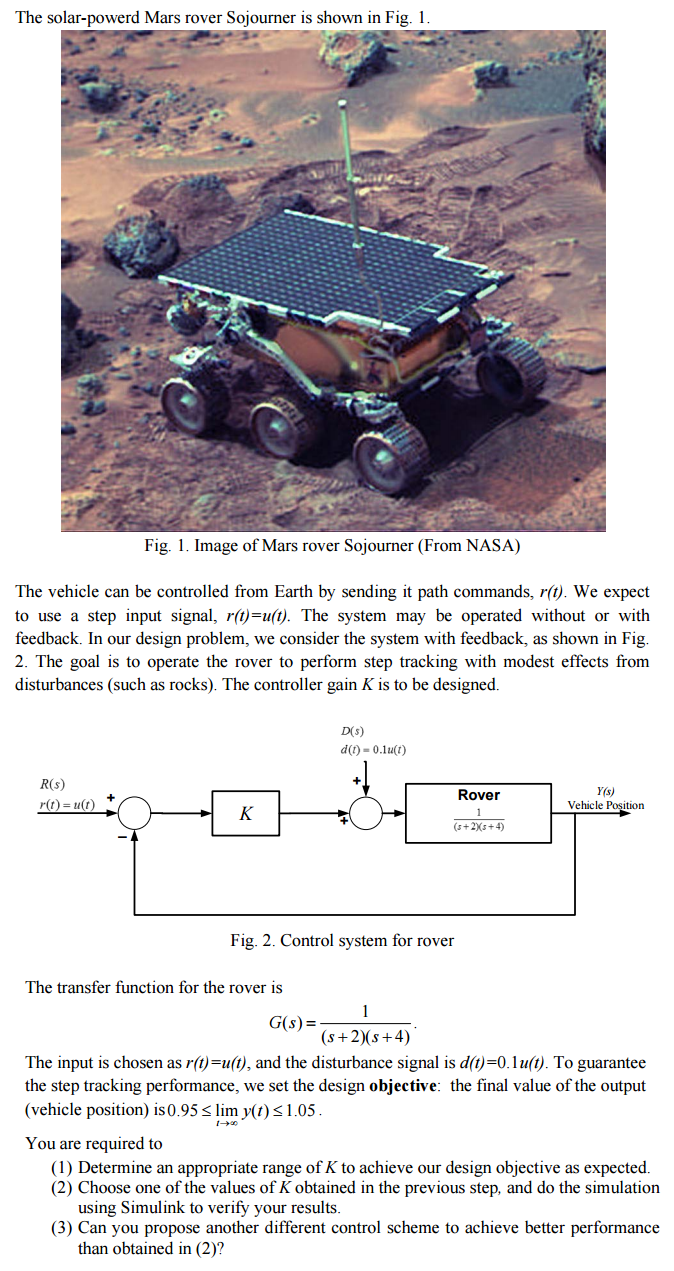 Solved The vehicle can be controlled from Earth by sending | Chegg.com