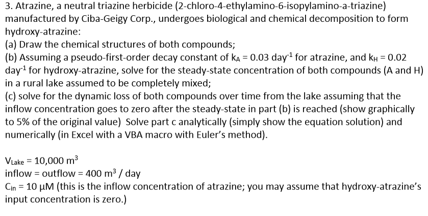 Solved 3 Atrazine A Neutral Triazine Herbicide Chegg solved-3-atrazine-a-neutral-triazine-herbicide-chegg