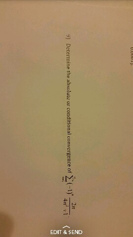 Solved Determine the absolute or conditional convergence of | Chegg.com