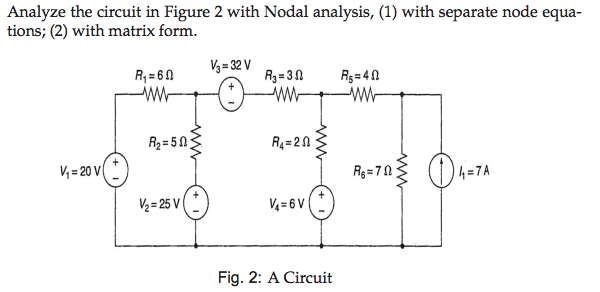 Solved Analyze the circuit in Figure 2 with Nodal analysis, | Chegg.com