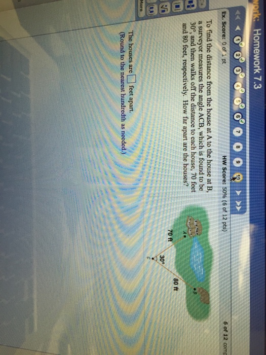 Solved To find the distance from the house at A to the house | Chegg.com