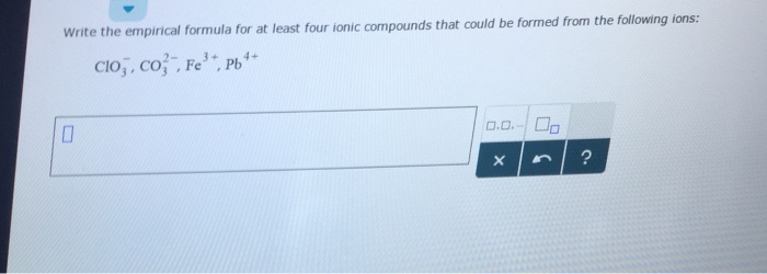 Solved Write the empirical formula, deducing ions in a | Chegg.com