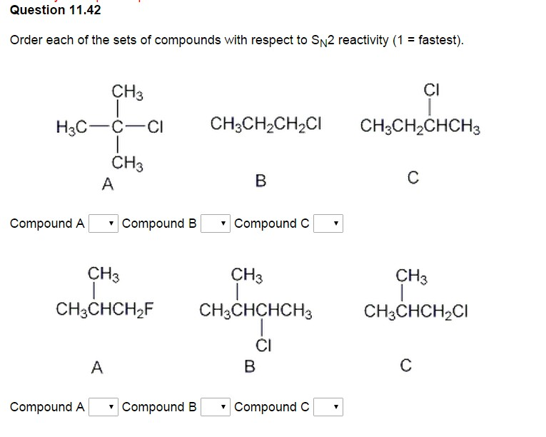 Solved Order each of the sets of compounds with respect to | Chegg.com