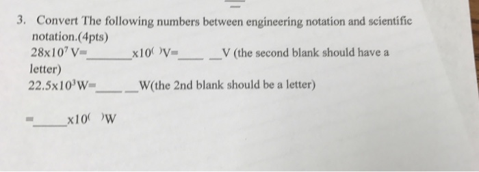 Solved Convert The following numbers between engineering | Chegg.com