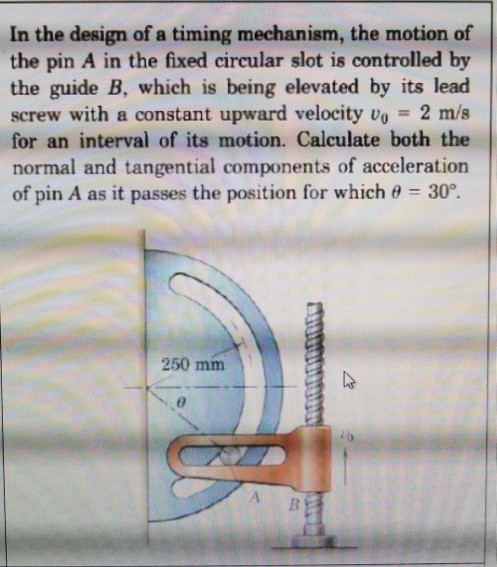 Solved In the design of a timing mechanism, the motion of | Chegg.com