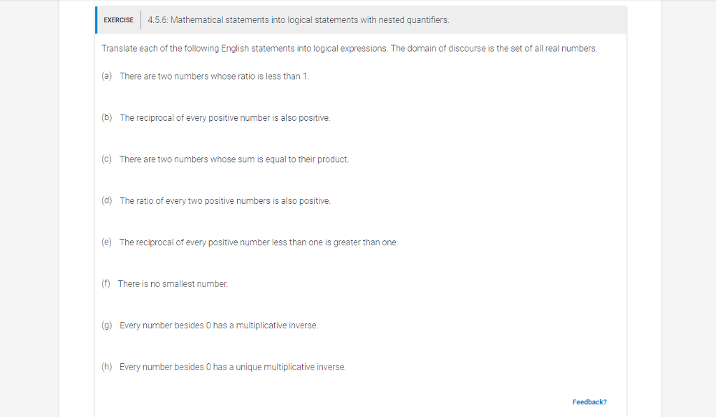 Solved Exercise 456 Mathematical Statements Into Logical 