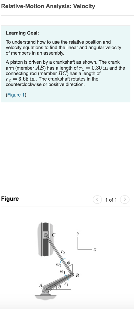 Solved Relative-Motion Analysis: Velocity Learning Goal: To | Chegg.com