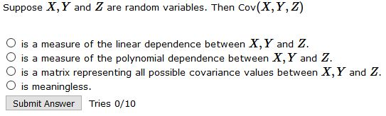 Solved Suppose X, Y and Z are random variables. Then Cov(X, | Chegg.com