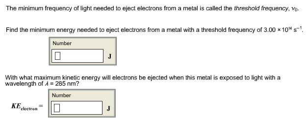 Solved Find The Minimum Energy Needed To Eject Electrons
