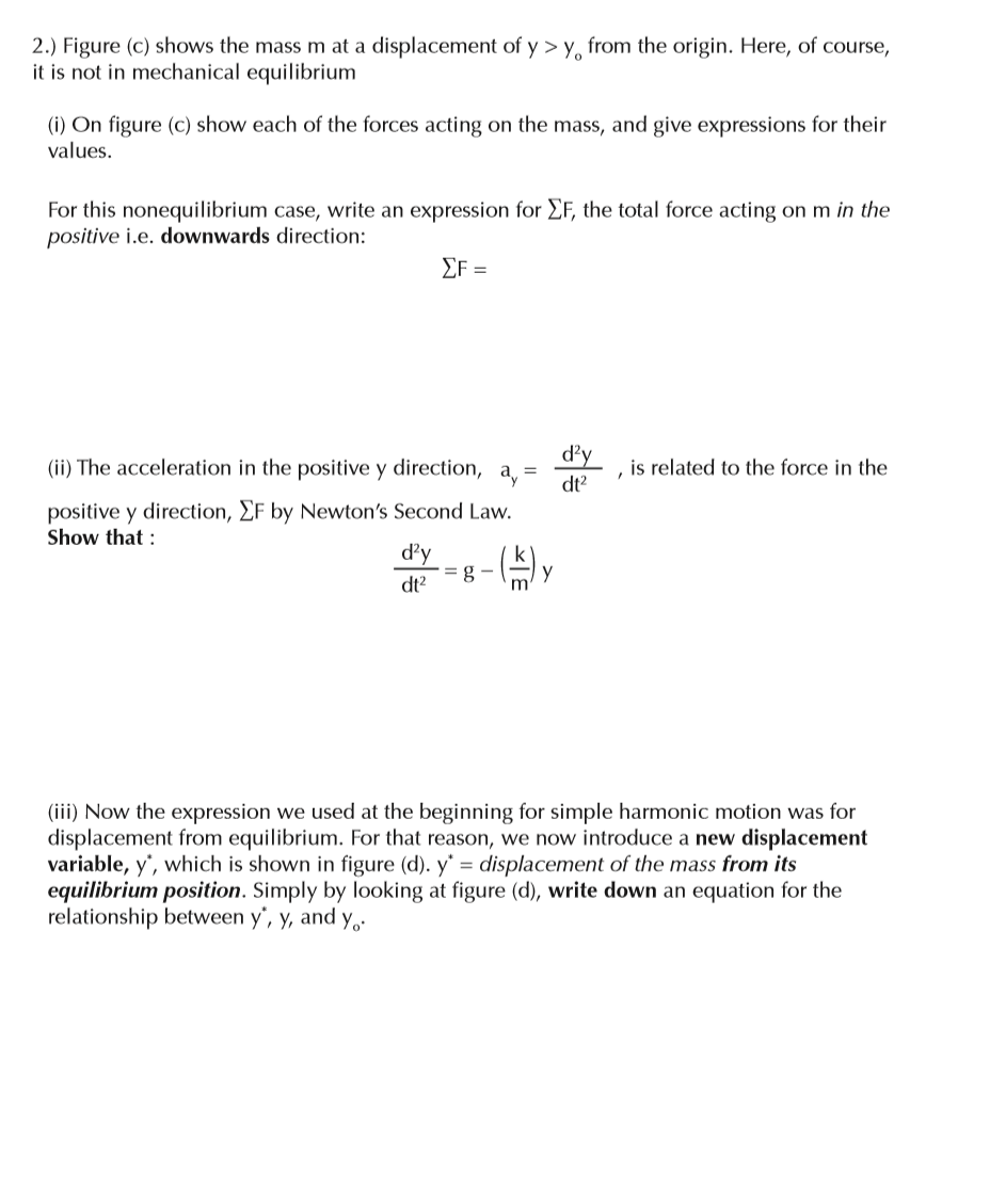 Solved Theoretical Problems A massless spring, with spring | Chegg.com