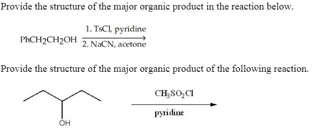 Solved Provide the structure of the major organic product in | Chegg.com