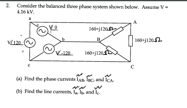 Solved Consider the balanced three phase system shown below. | Chegg.com