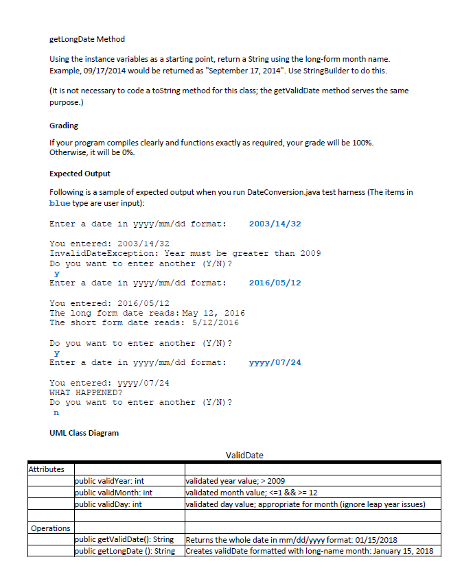 Solved Validdate Class Constructor There Will Be Only One