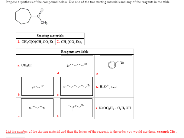Solved Propose a synthesis of the compound below. Use one of | Chegg.com