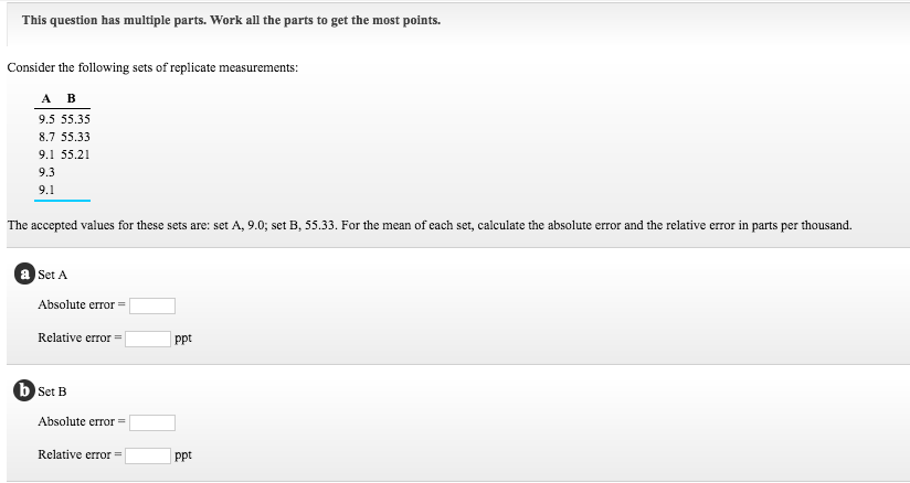 Solved Consider the following sets of replicate | Chegg.com