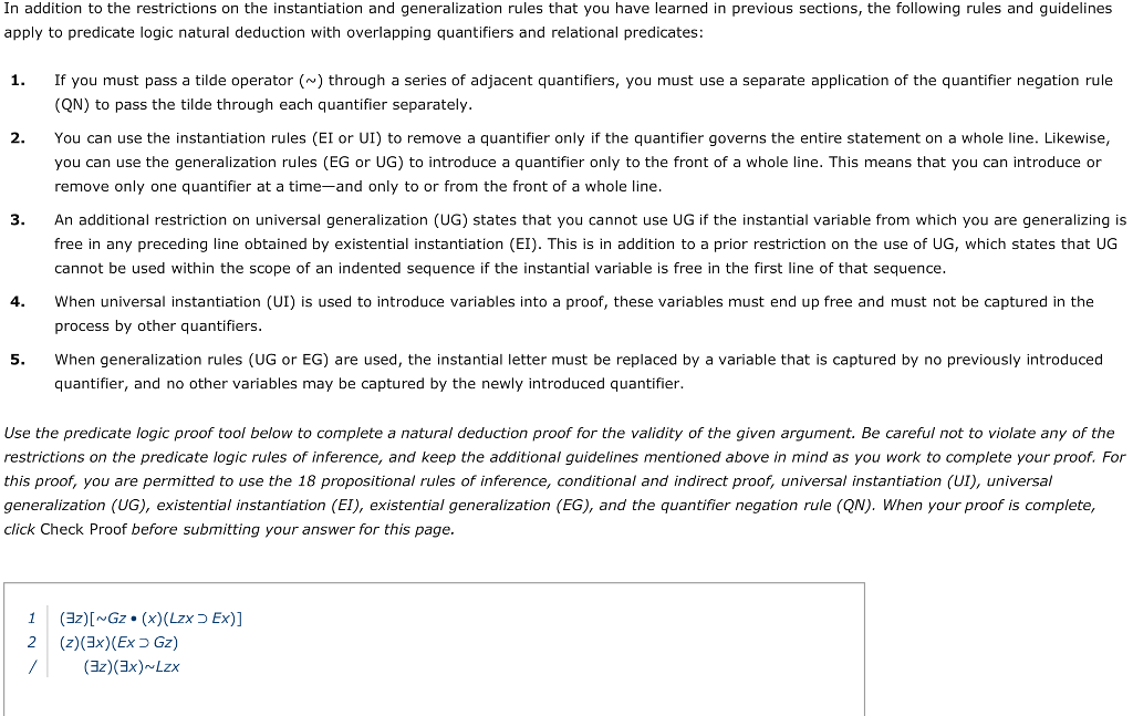 Solved In addition to the restrictions on the instantiation | Chegg.com