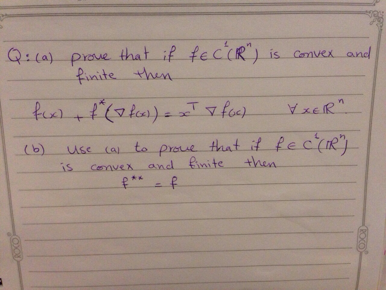 Solved Prove that if f c1(Rn) is convex and finite then | Chegg.com