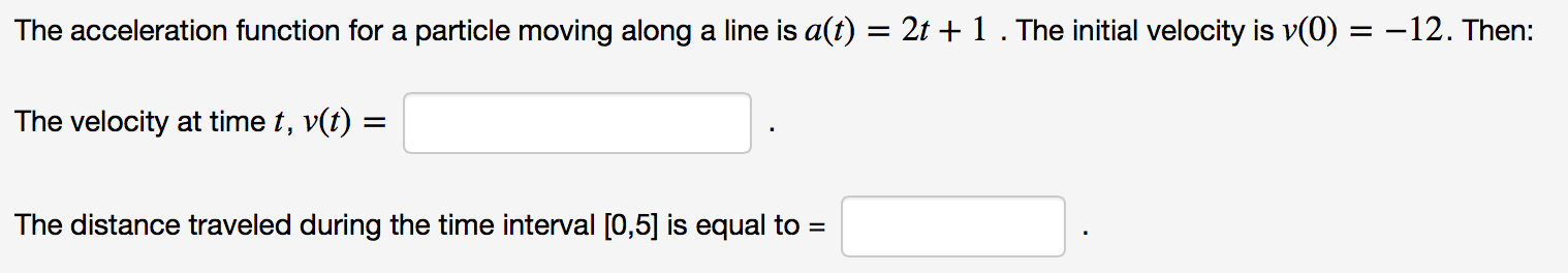 Solved The acceleration function for a particle moving along | Chegg.com
