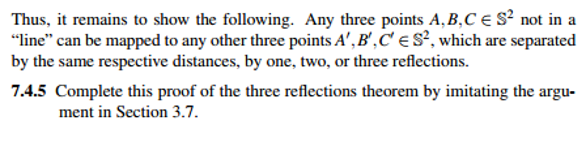 The proof of the three reflections theorem begins, as | Chegg.com