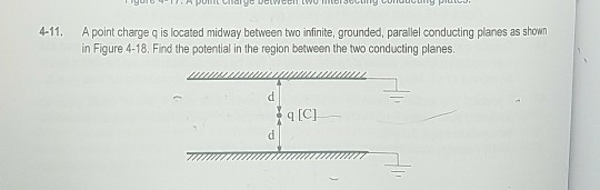 Solved 4-11. A point charge q is located midway between two | Chegg.com