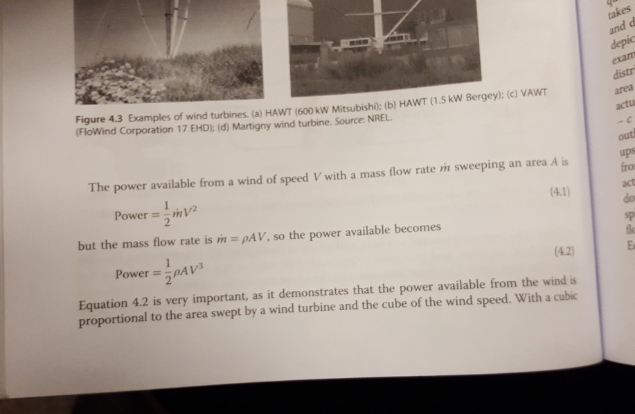 Solved and d Figure (FloWind ) HAWT (600 kw Mitsubishů: (b) | Chegg.com