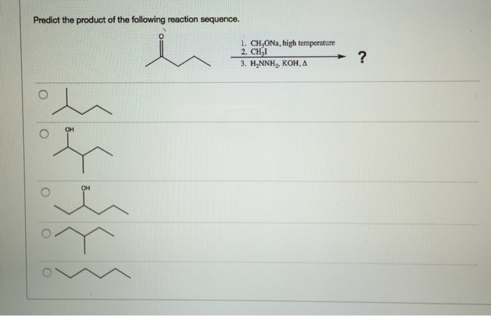 Solved Predict The Product Of The Following Reaction