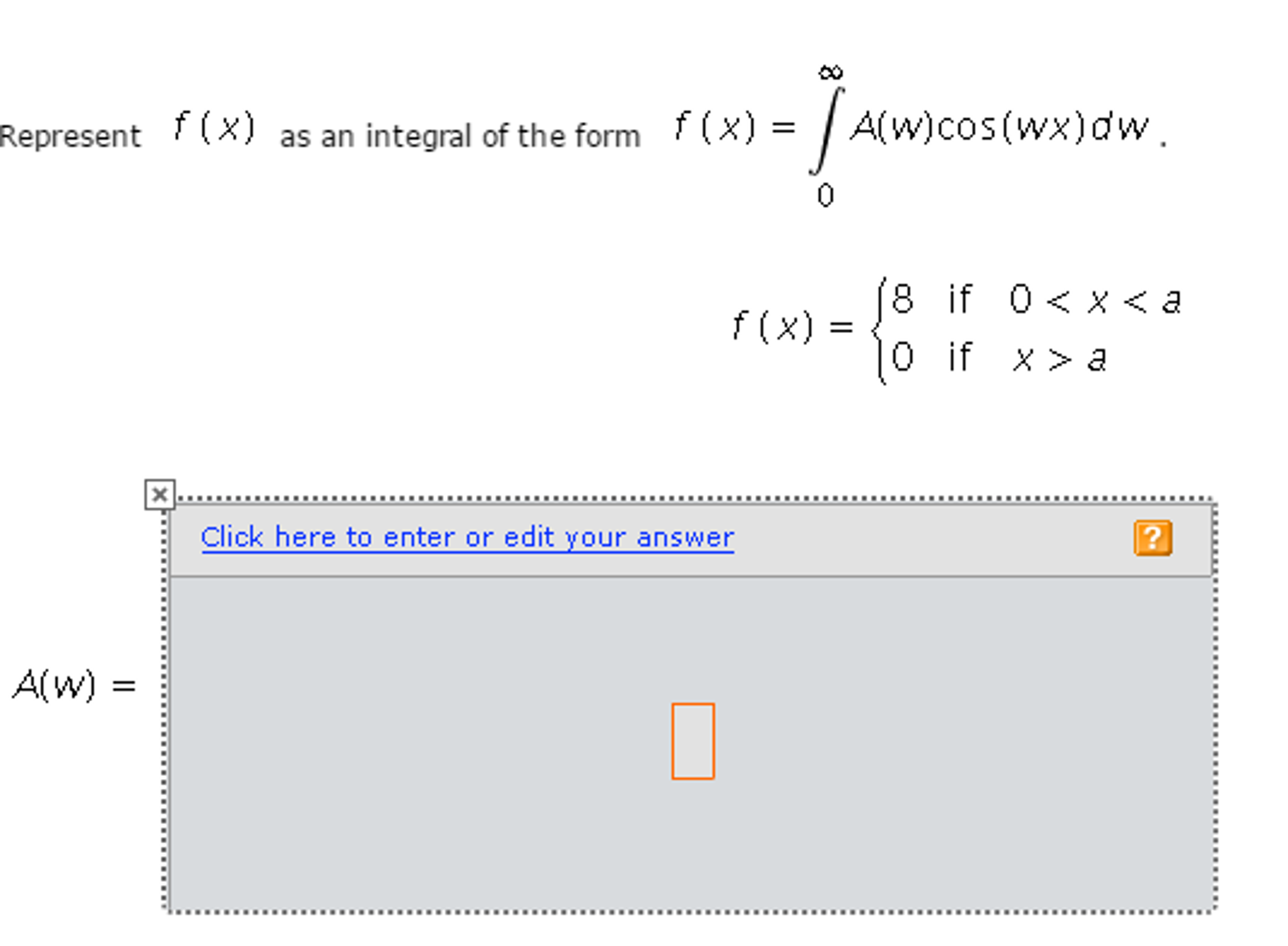 Solved Represent f(x) as an integral of the form f(x) = | Chegg.com Solved Represent f(x) as an integral of the form f(x) = | Chegg.com