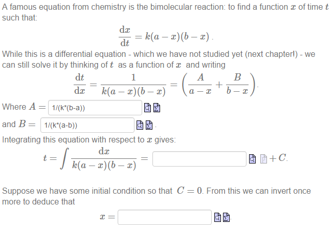 Solved A famous equation from chemistry is the bimolecular | Chegg.com