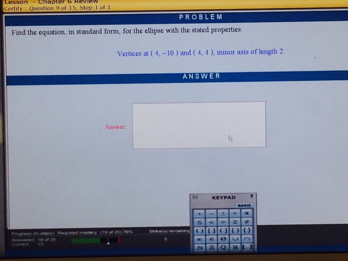 Solved PROBLEMFind the equation, in standard form, for the | Chegg.com