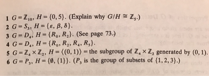 Solved EXERCISES Examples of Finite Quotient Groups is a | Chegg.com