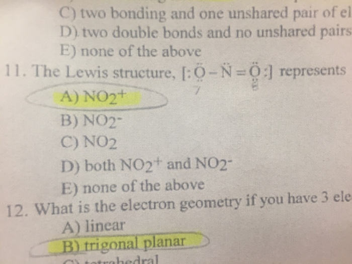 Solved Two bonding and one unshared pair of two double | Chegg.com
