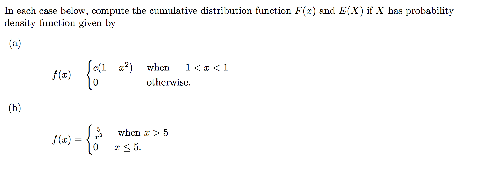 Solved In each case below, compute the cumulative | Chegg.com