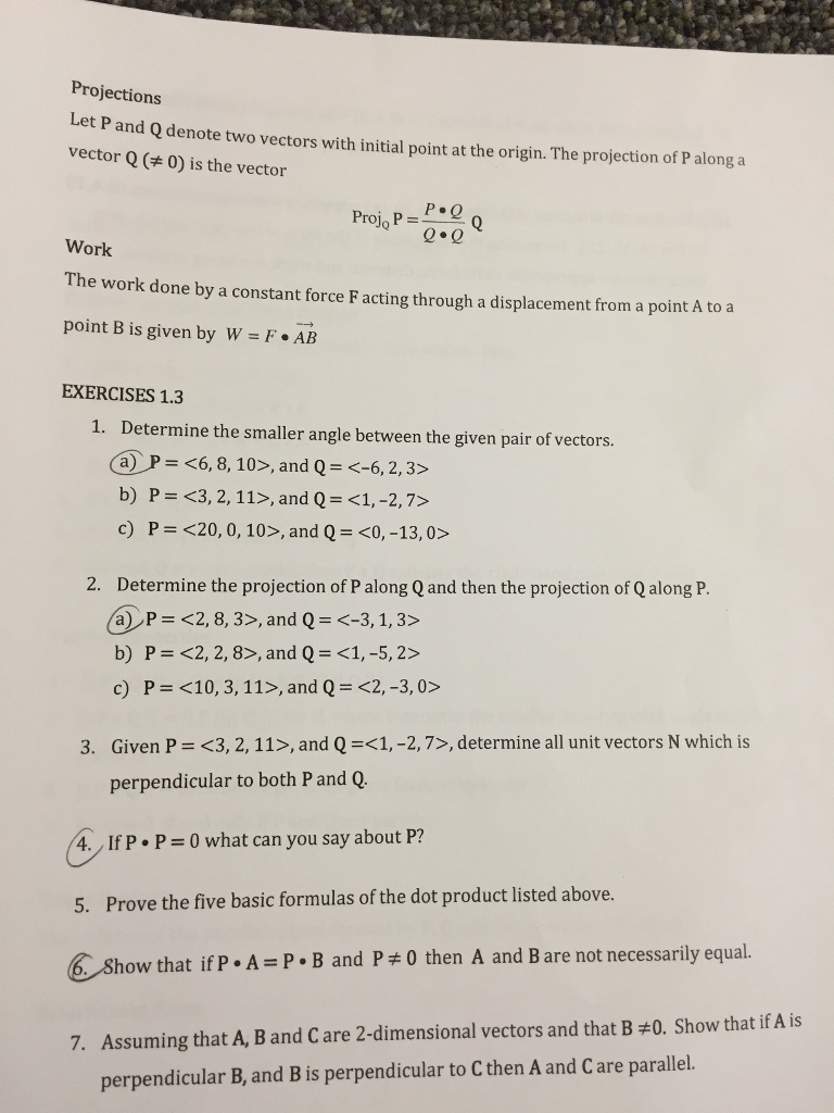 Solved Let P and Q denote two vectors with initial point at | Chegg.com