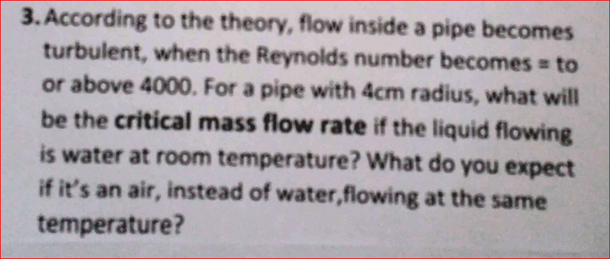 Solved According to the theory, flow inside a pipe becomes | Chegg.com