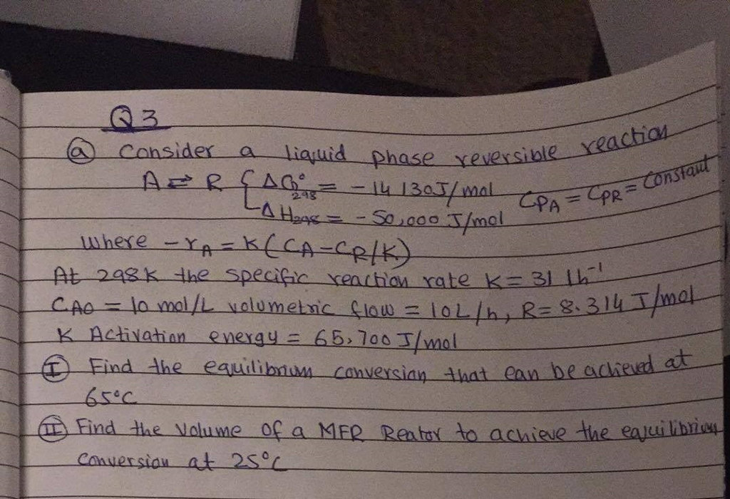 Solved Esible reachian PA = PR = Constant NG3 Q3 Considera | Chegg.com