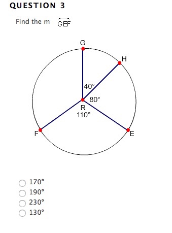 Solved QUESTION 3 Find the m GEF 170 degree 190 degree 230 | Chegg.com
